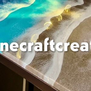 Ocean Waves Epoxy Resin Dining & Kitchen Slab Top, Personalized ...