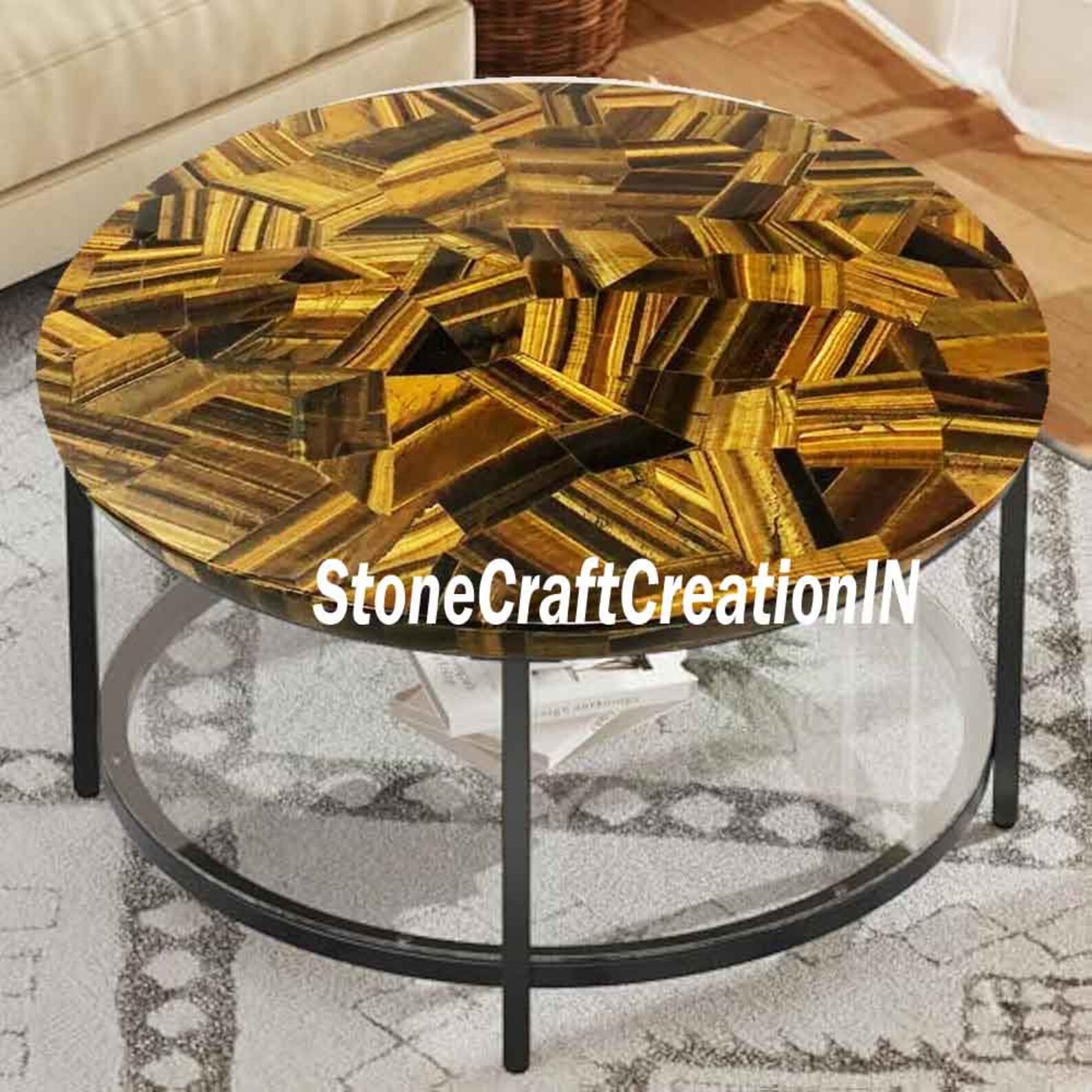 Tiger Eye Table Top, Handcrafted Table Top, Hallway Center Table Top ...