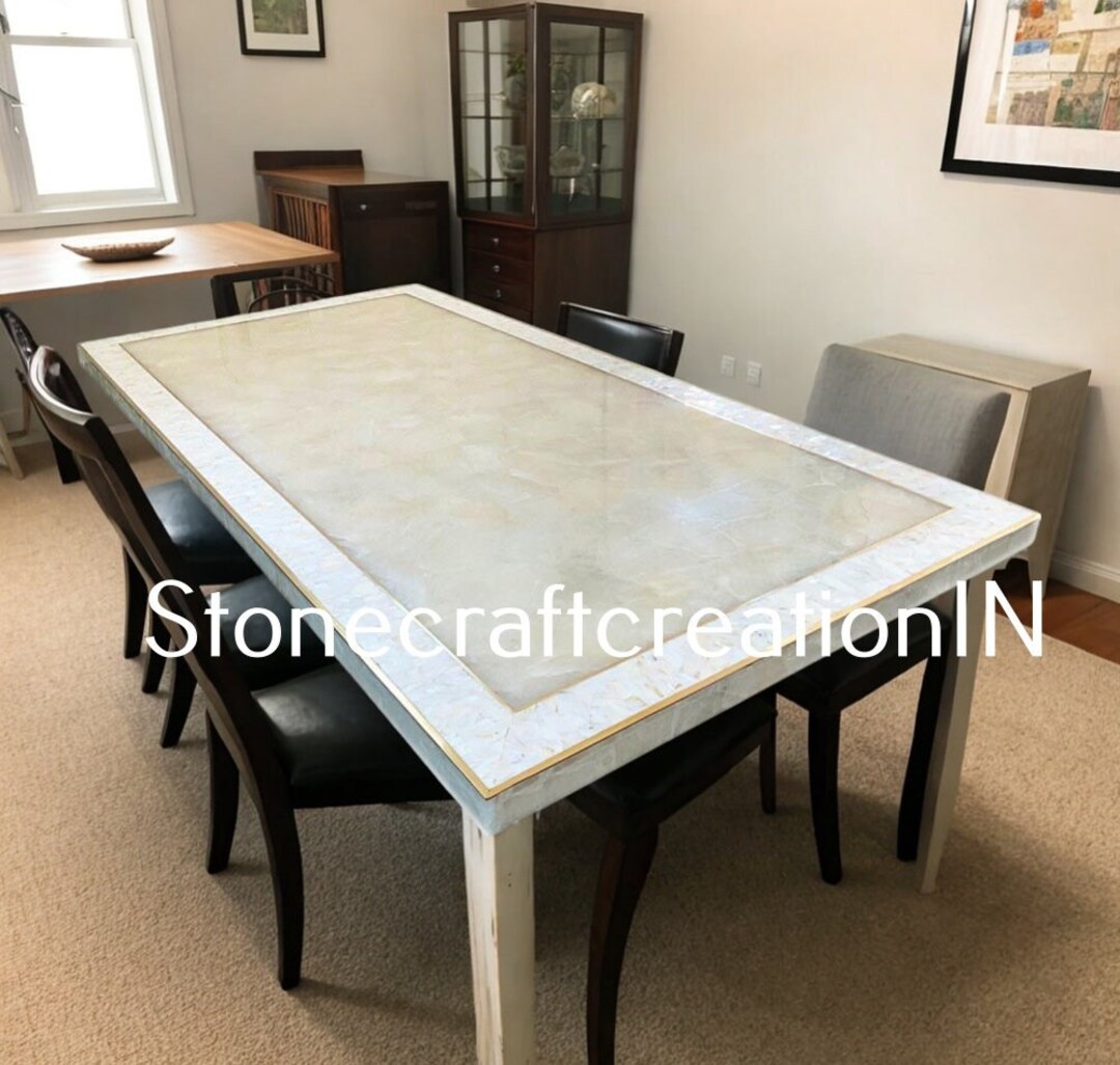 Handmade White Quartz Dining Table Top, Luxury Coffee Table , Quartz ...