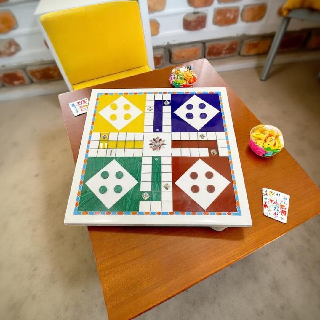 Handmade Marble Ludo Game Table: Colorful Inlay Stone Board - Etsy