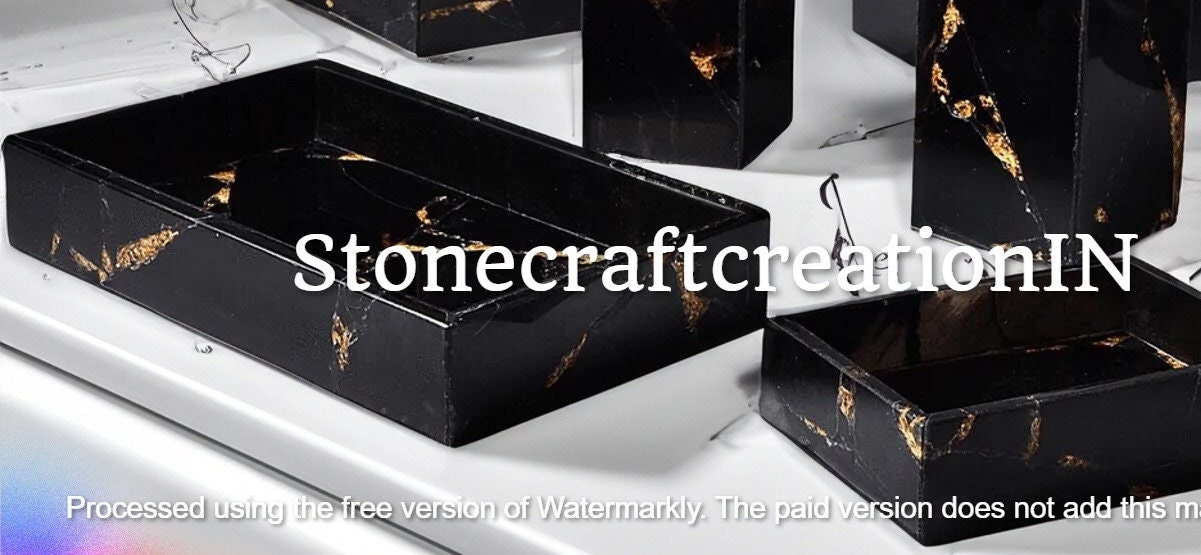 Black Obsidian Stone Bathroom Sets, Bathroom Accessories, House Warming ...