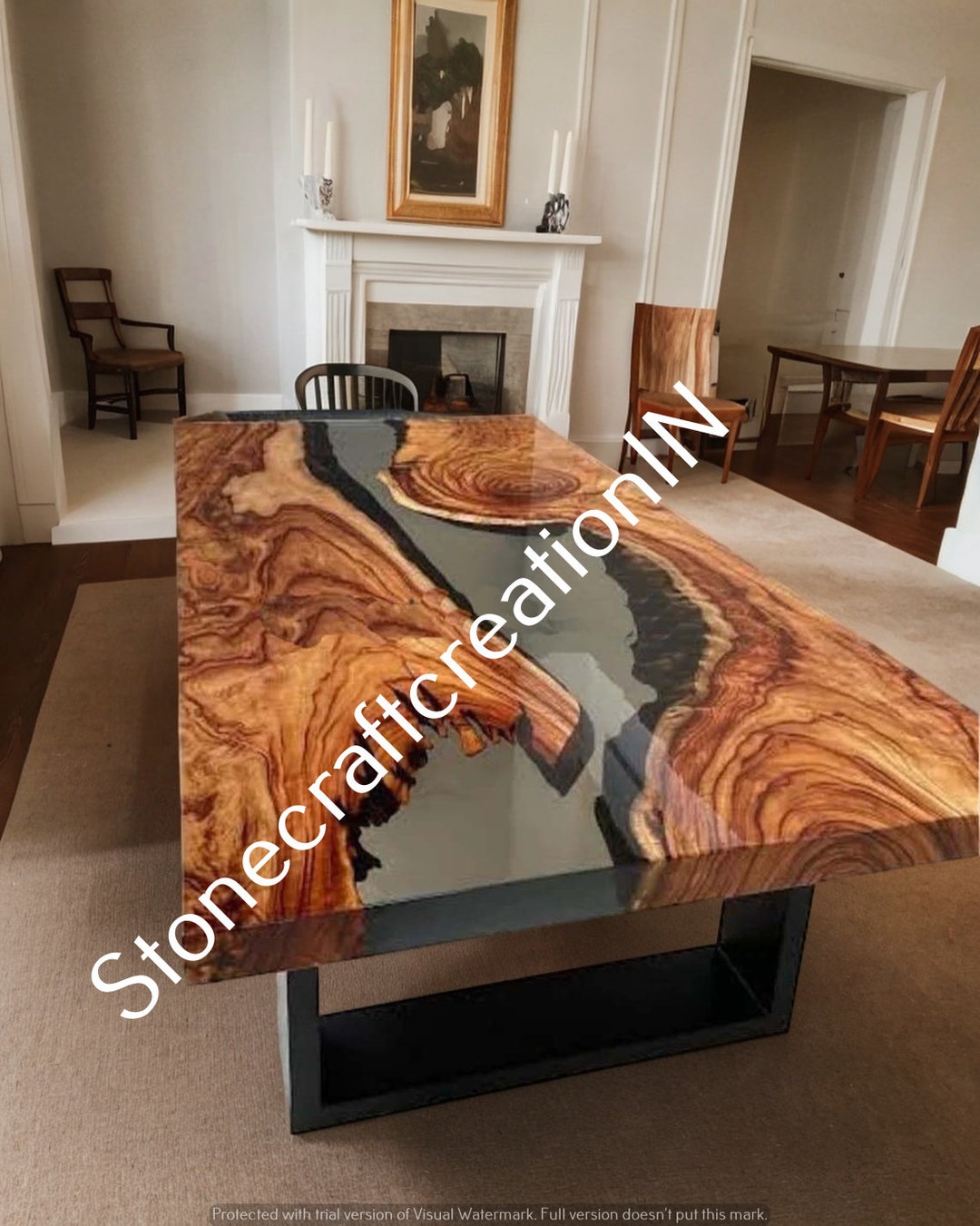 Clear Epoxy Table, Epoxy Table, Epoxy Wooden Dining Table, Epoxy Resin ...