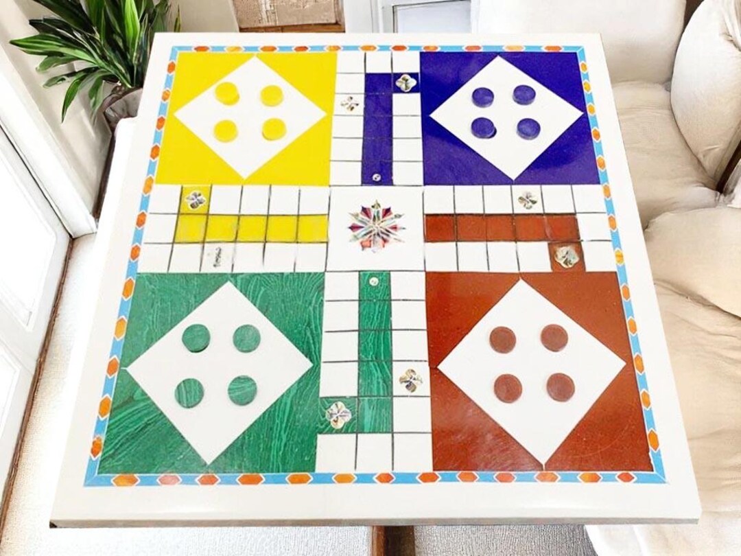 Marble Ludo Board Game: Handcrafted Stone & Gemstone Inlay - Etsy