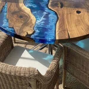 Handmade Beach Wave Resin Table Top: Coastal Ocean Art - Etsy