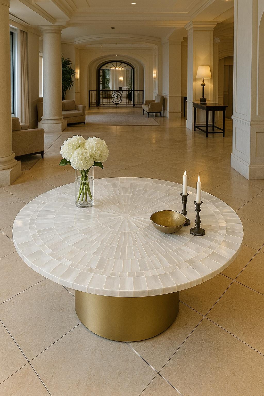 Selenite Coffee Table Top: Sun Rays Design, Handmade Decor - Etsy
