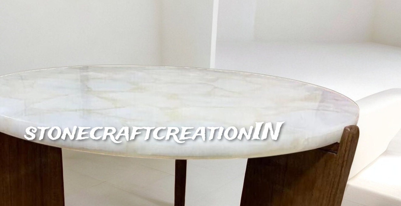 Natural White Quartz Round Table, Quartz Coffee & Sofa Center Table ...