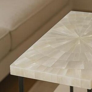 Selenite Stone Table Top, Handmade Stone Dining Table, Sun Burst ...