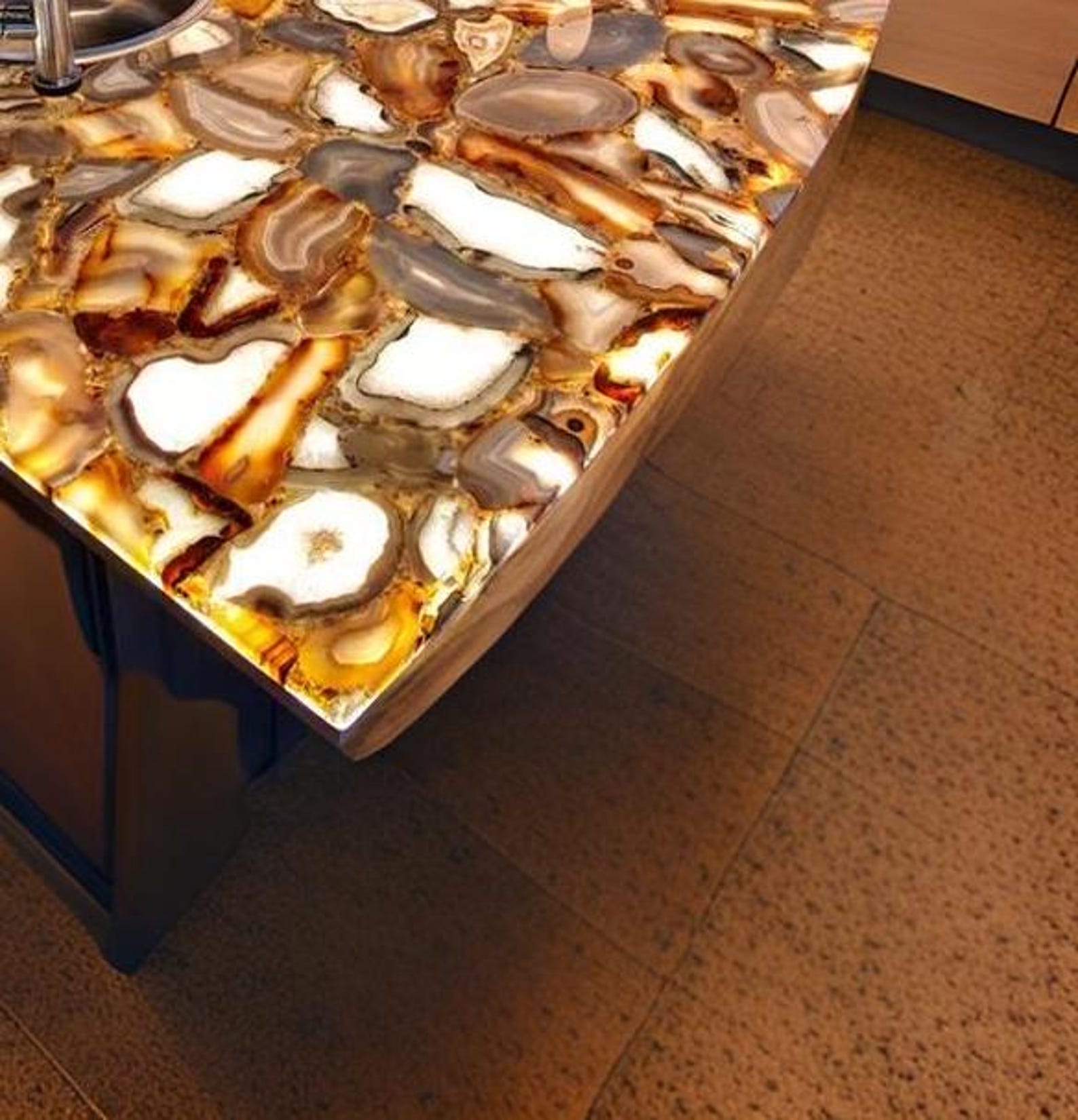 Yellow Geode Agate Kitchen Sink Island Countertop, Vanity Kitchen ...