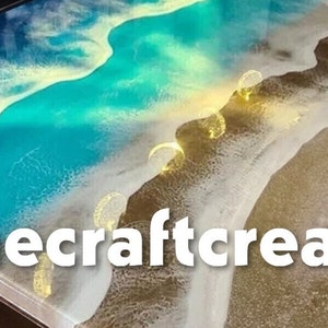 Ocean Waves Epoxy Resin Dining & Kitchen Slab Top, Personalized ...