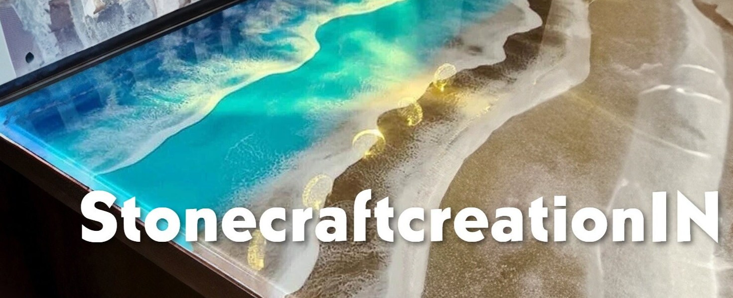 Ocean Waves Epoxy Resin Dining & Kitchen Slab Top, Personalized ...