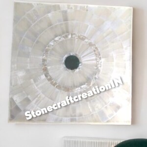 Selenite Stone Wall Panel, Crystal Stone Sun Burst Art Interior Wall ...