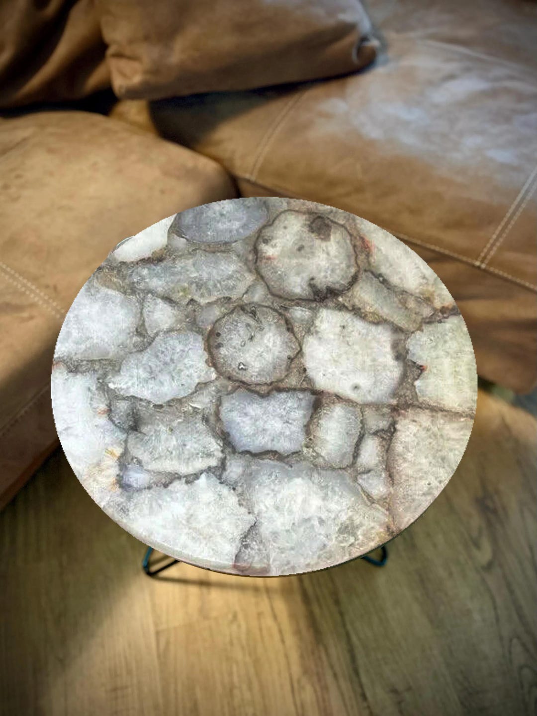 White Agate Stone Coffee Table Top: Modern Decor Centerpiece - Etsy