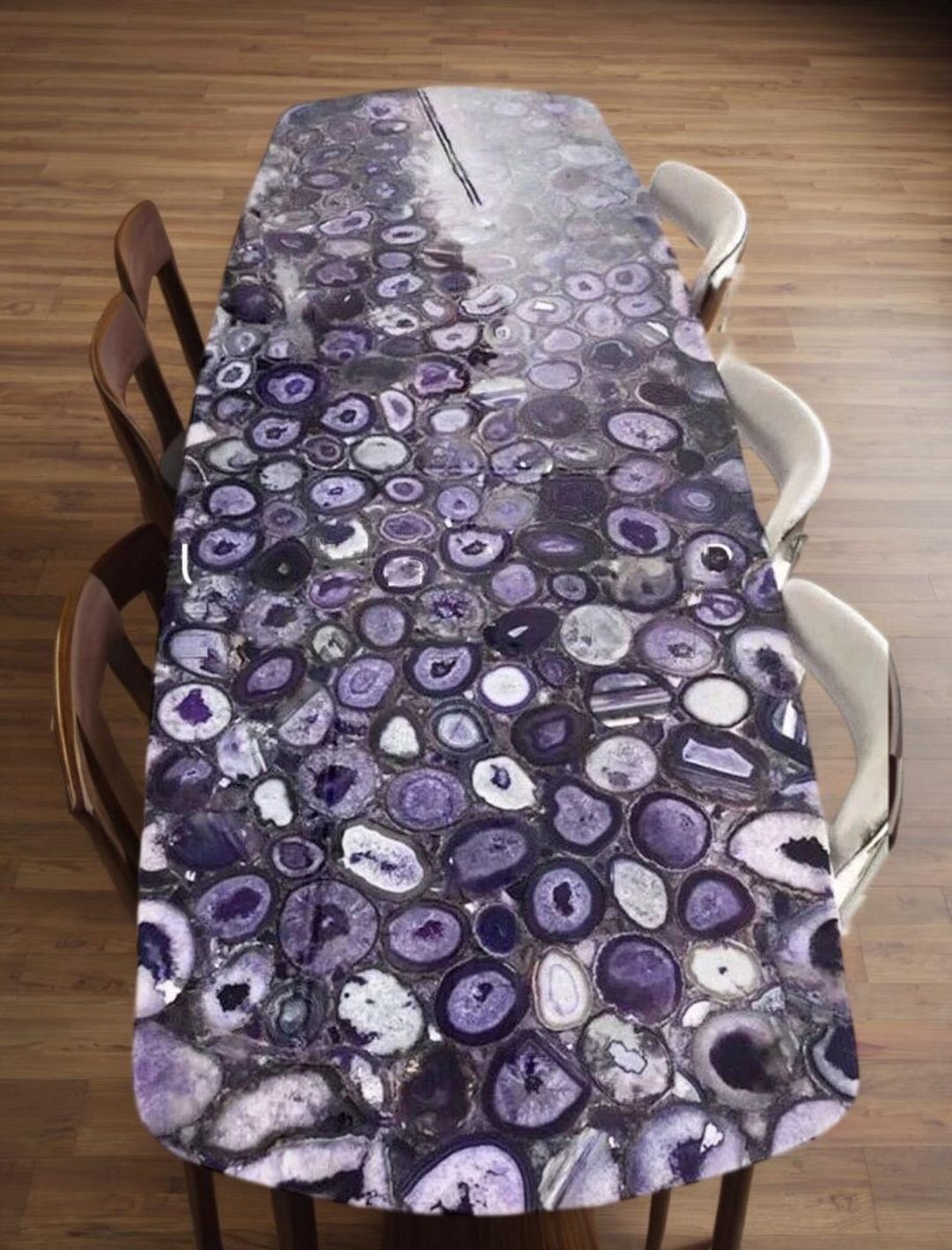 Purple Agate Geode Table Top: Office Conference Furniture Decor - Etsy