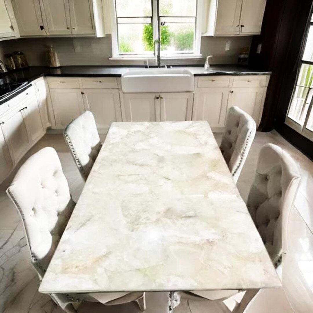 White Quartz Table, Quartz Table Top, Dining & Kitchen Center Table Top ...