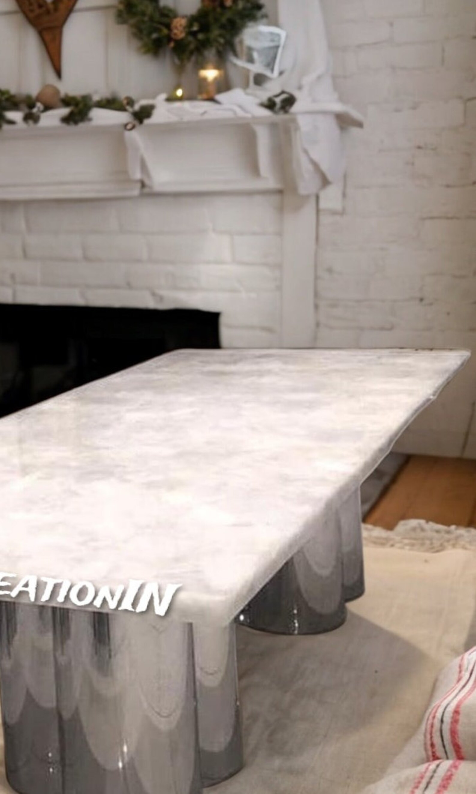 Handmade White Quartz Stone Table Top: Natural Agate Kitchen Slab - Etsy