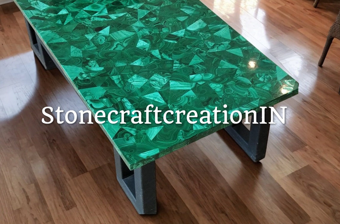 Malachite Stone Rectangle Table, Malachite Coffee Table, Marble Dining ...
