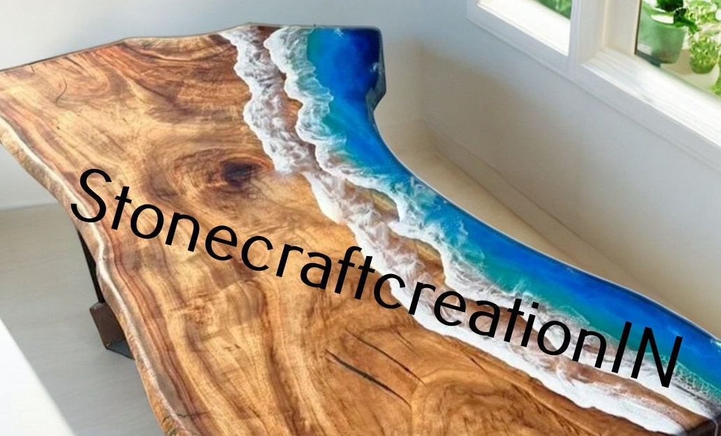 Ocean Table, Epoxy Table, Blue Ocean Table, Epoxy Resin Table, River ...