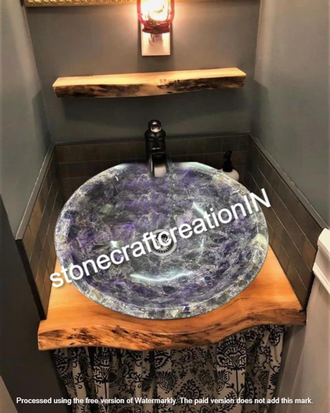 Amethyst Quartz Stone Wash Basin, Vessel Bathroom Sink Basin, Modern ...