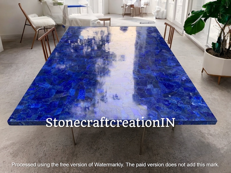 Lapis Lazuli Gemstone Table Top: Blue Kitchen Counter Slab - Etsy