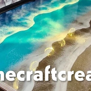 Ocean Waves Epoxy Resin Dining & Kitchen Slab Top, Personalized ...