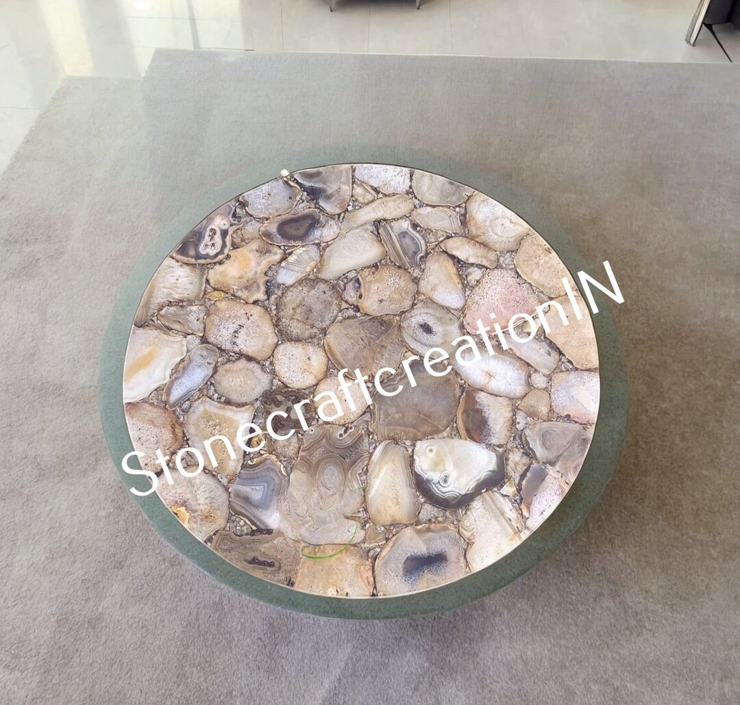 Agate Table, Agate Coffee Table Agate Round Dining Table, Agate Side ...