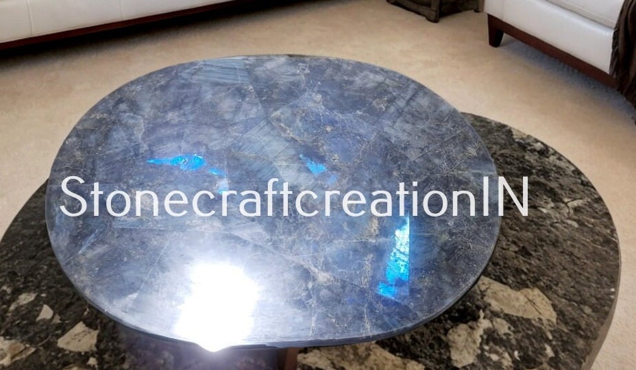 Labradorite Table Top, Gemstone Oval Table, Coffee Table/dining Table ...