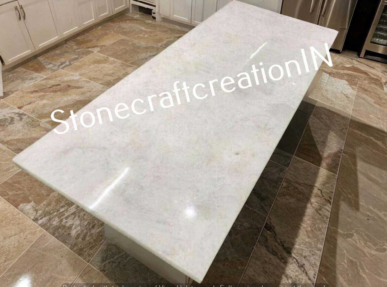 White Quartz Dining Table, Crystal Quartz Table Top, Agate Console ...