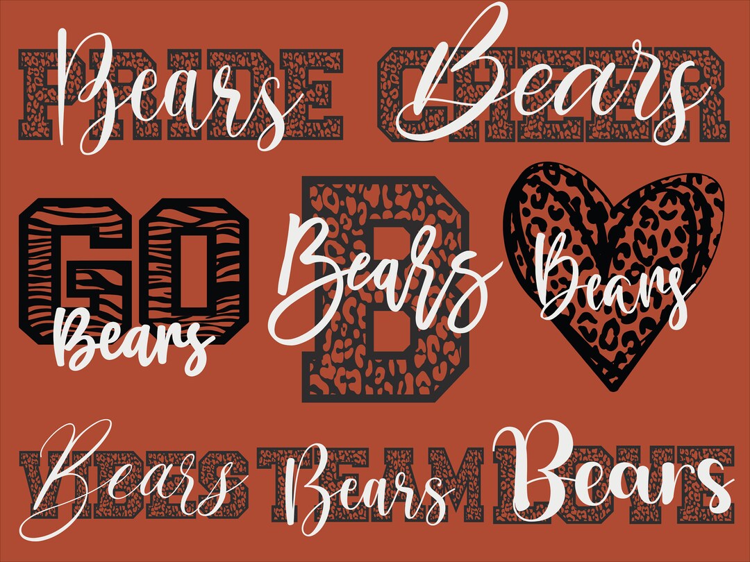 Bears Mascot 8 Design Bundle, Bears Svg, Bears Leopard Svg, Sports Team ...