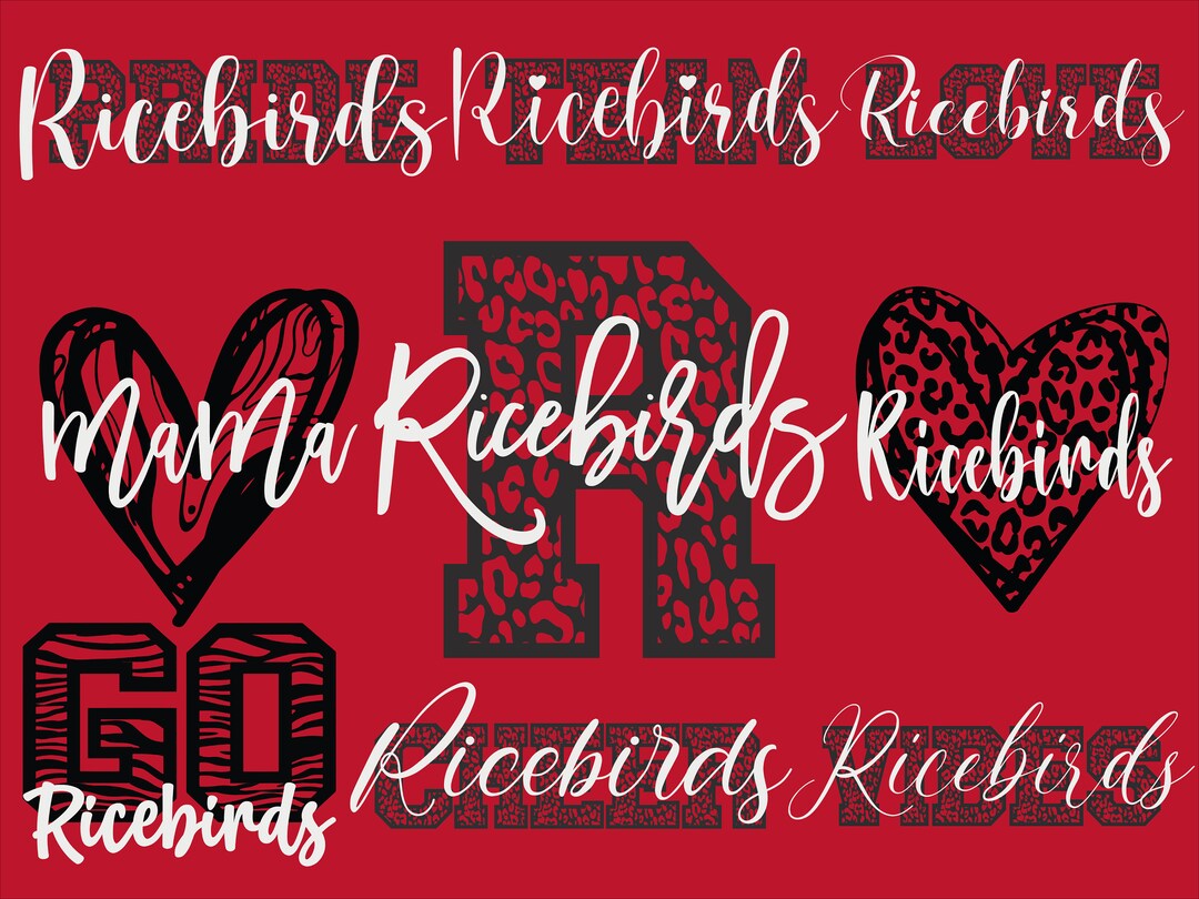 Ricebirds Mascot 9 Designs Bundle, Ricebirds Svg, Ricebirds Leopard Svg ...