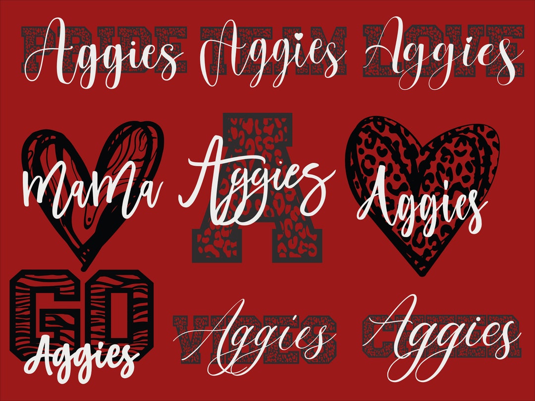 Aggies Mascot 9 Designs Bundle, Aggies Svg, Aggies Leopard Svg, Sports ...