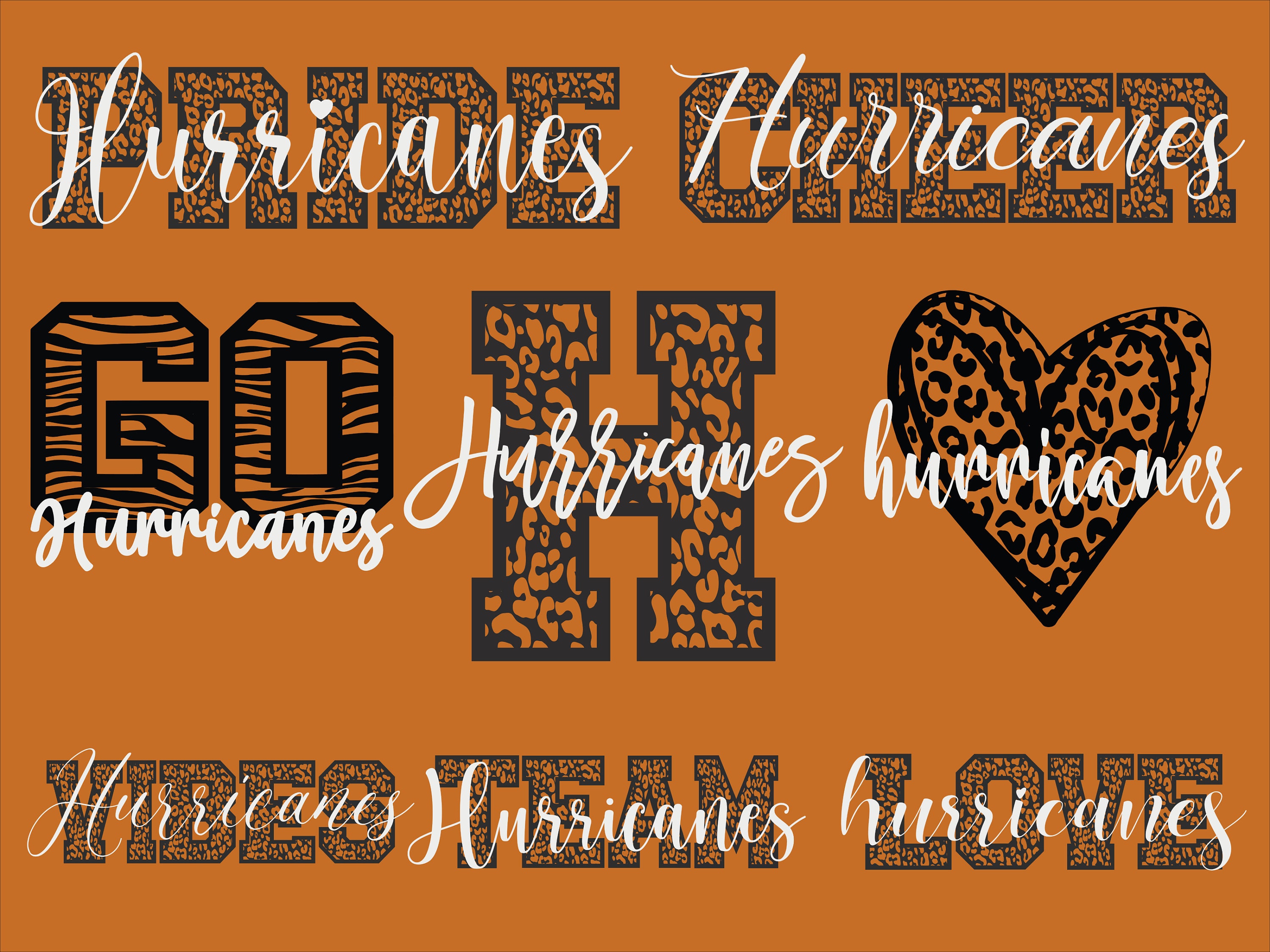 Hurricanes Mascot 8 Design Bundle, Hurricanes Svg, Hurricanes Leopard ...