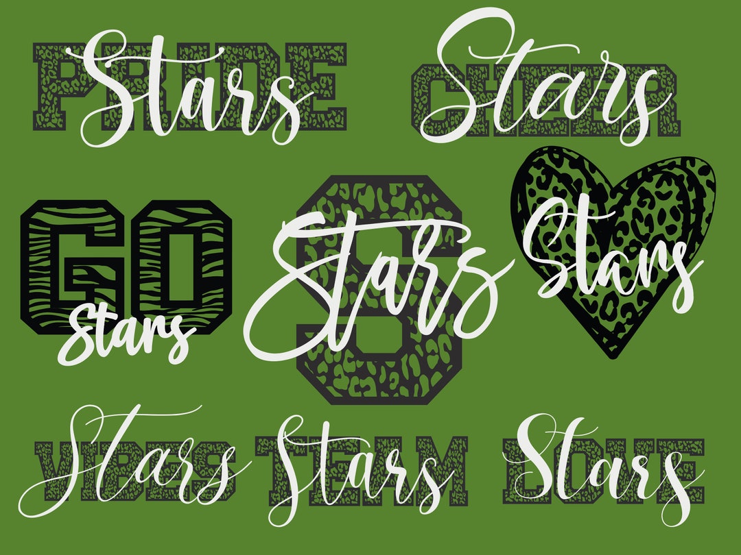 Stars Mascot 8 Design Bundle, Stars Svg, Stars Leopard Svg, Sports Team ...