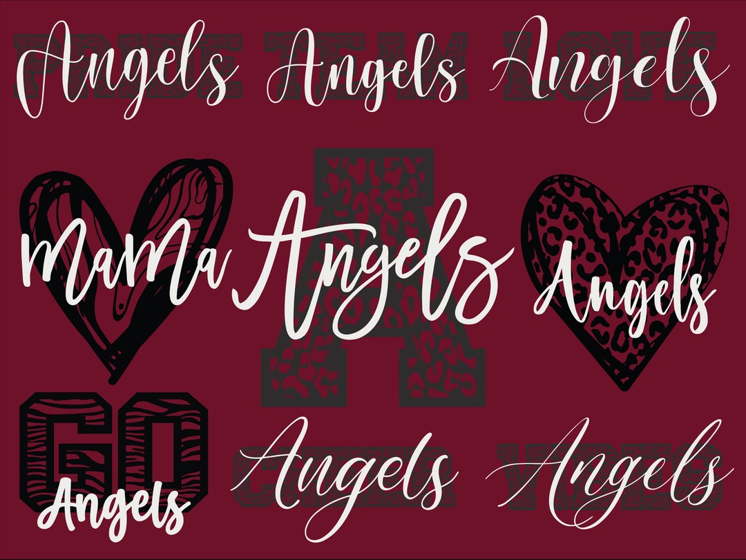 Angels Mascot 9 Design Bundle, Angels Svg, Angels Leopard Svg, Sports ...
