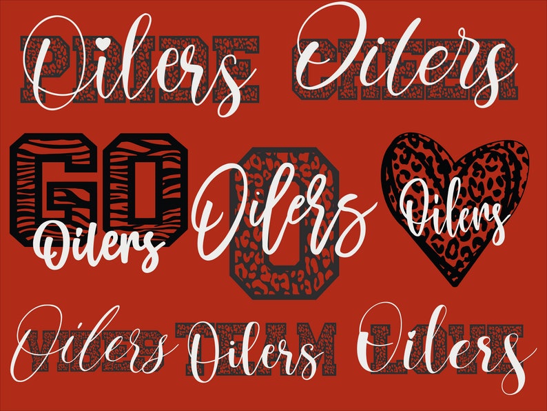 Oilers Mascot 8 Design Bundle, Oilers Svg, Oilers Leopard Svg, Sports ...