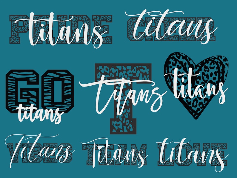 Titans Mascot 8 Design Bundle, Titans Svg, Titans Leopard Svg, Sports ...