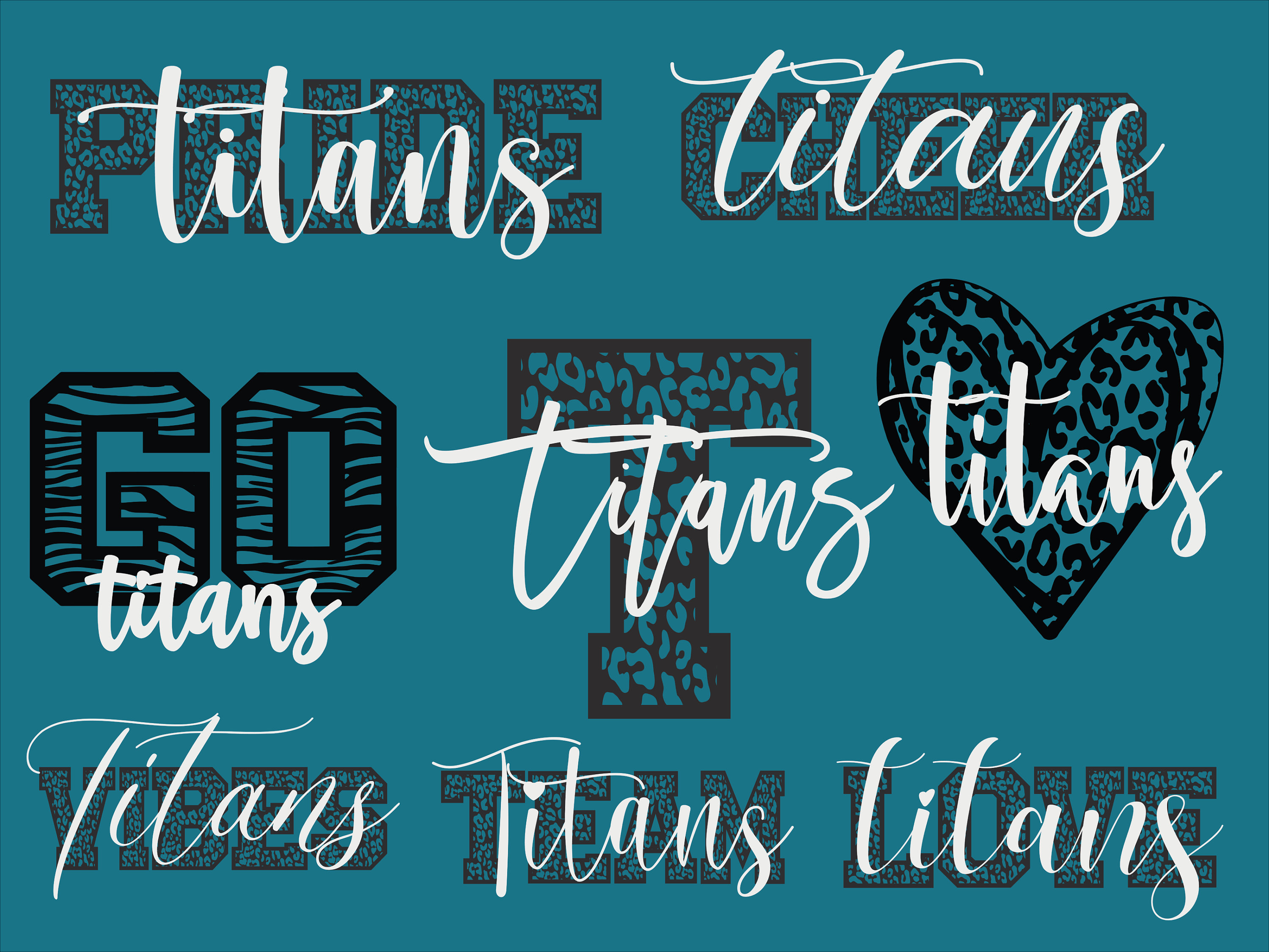 Titans Mascot 8 Design Bundle, Titans Svg, Titans Leopard Svg, Sports ...