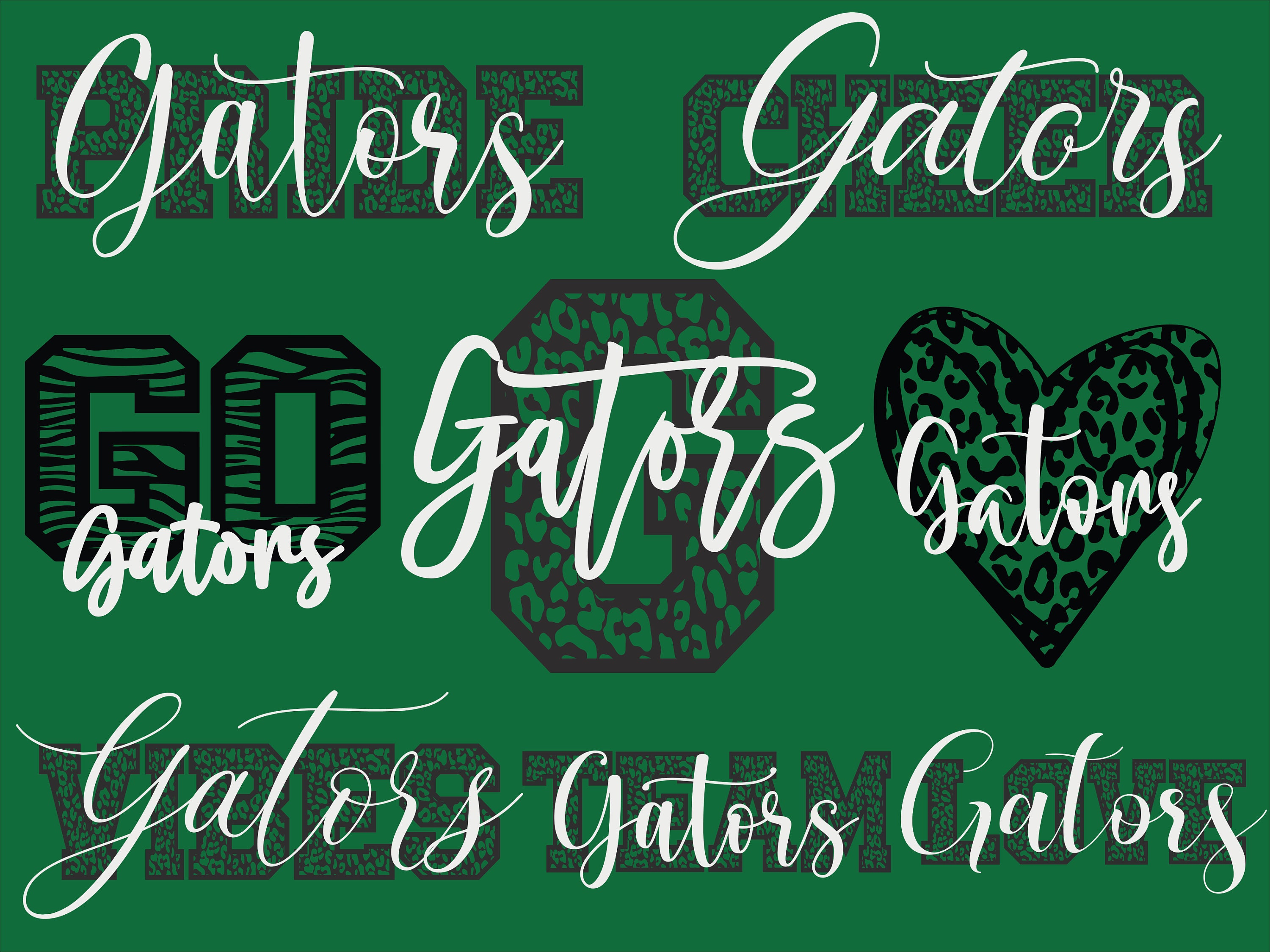Gators Mascot 8 Design Bundle, Gators Svg, Gators Leopard Svg, Sports ...