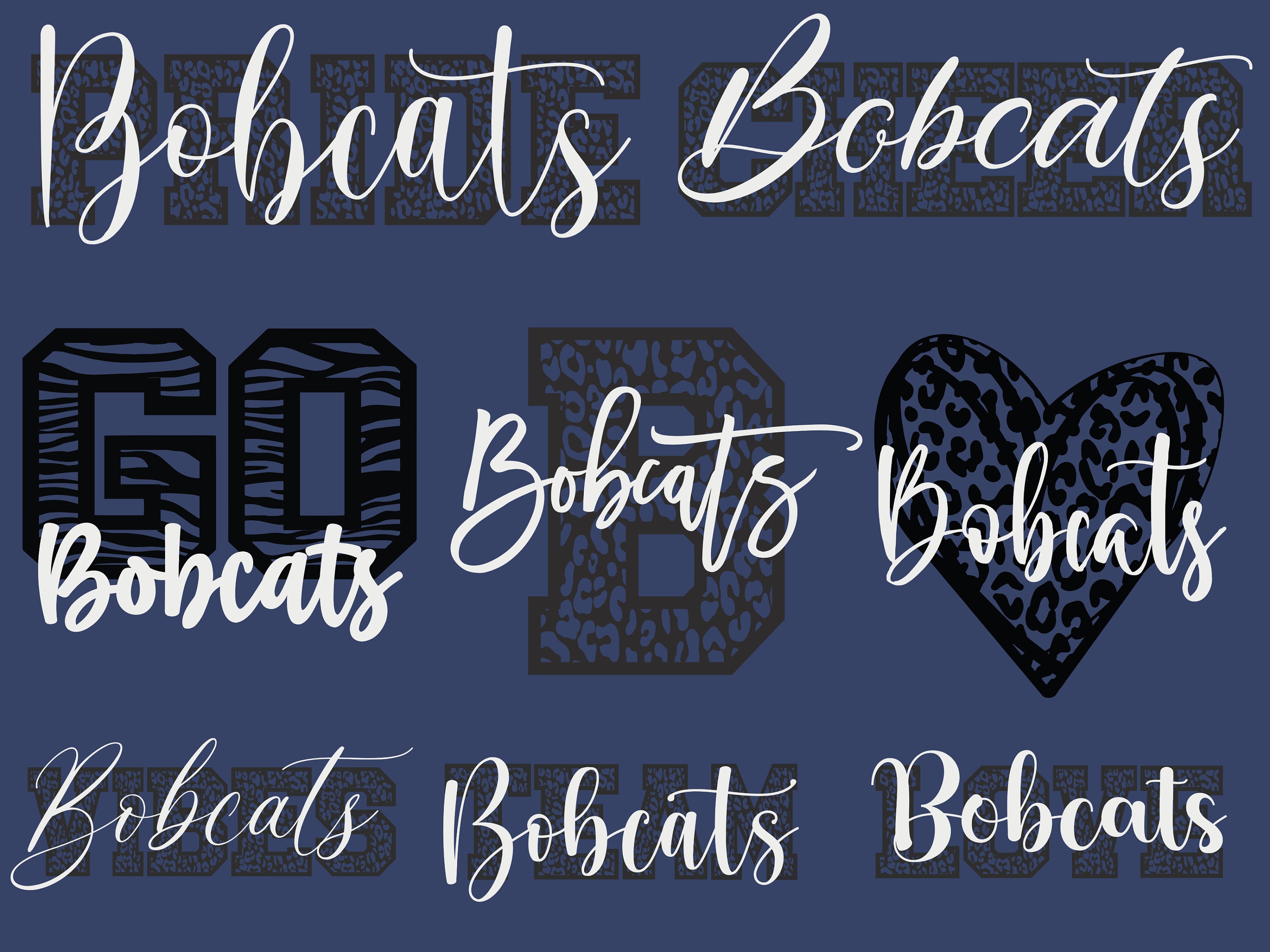 Bobcats Mascot 8 Design Bundle, Bobcats Svg, Bobcats Leopard Svg ...
