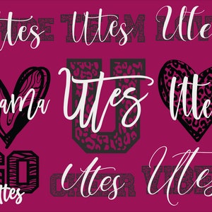 Utes Mascot 9 Designs Bundle, Utes Svg, Utes Leopard Svg, Sports Team ...