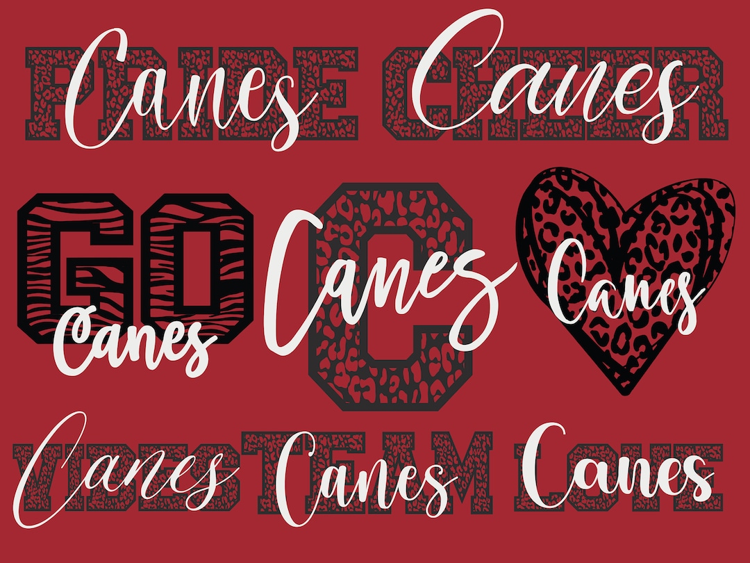 Canes Mascot 8 Design Bundle, Canes Svg, Canes Leopard Svg, Sports Team ...