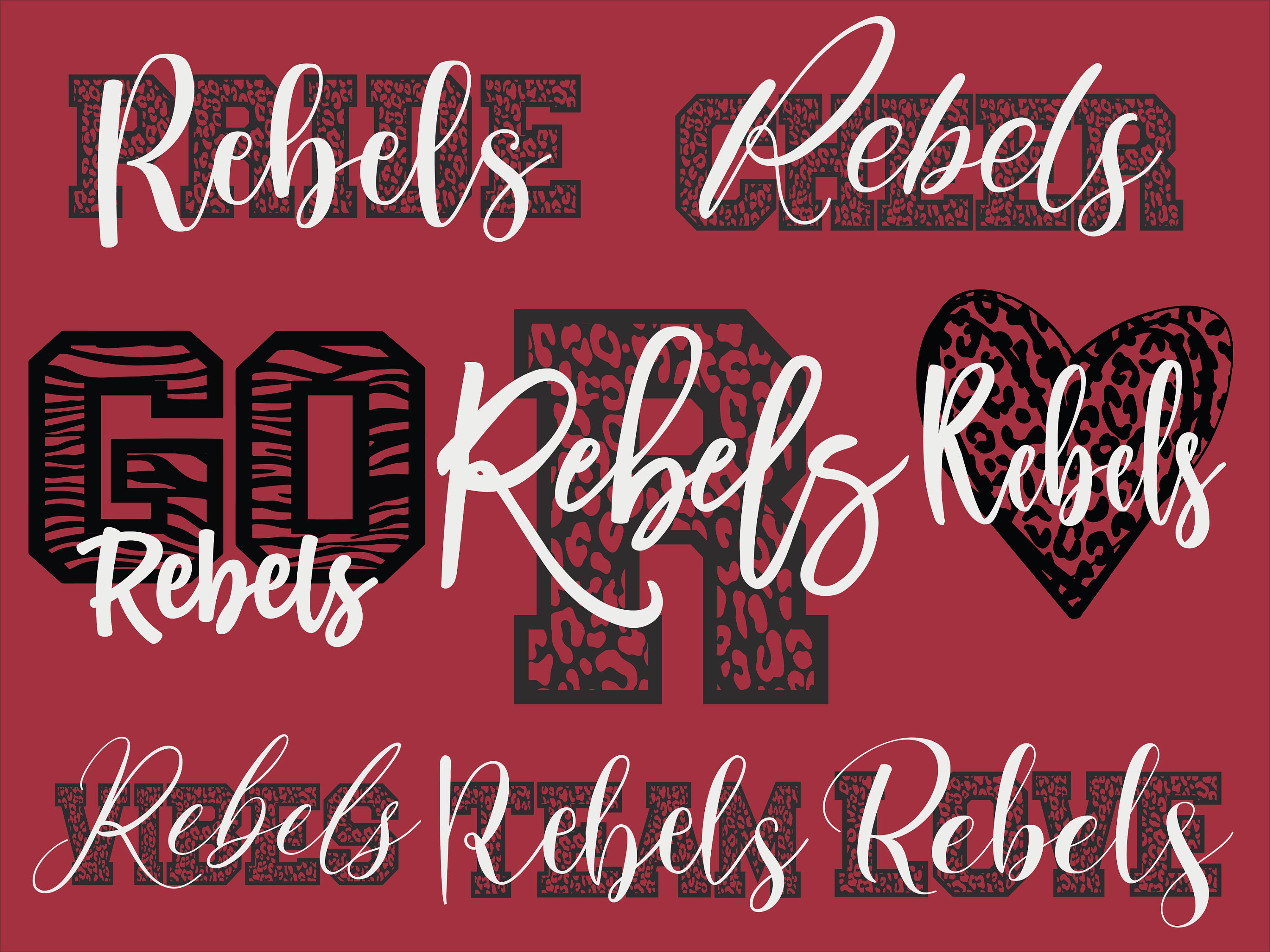 Rebels Mascot 8 Design Bundle Rebels Svg Rebels Leopard Svg - Etsy