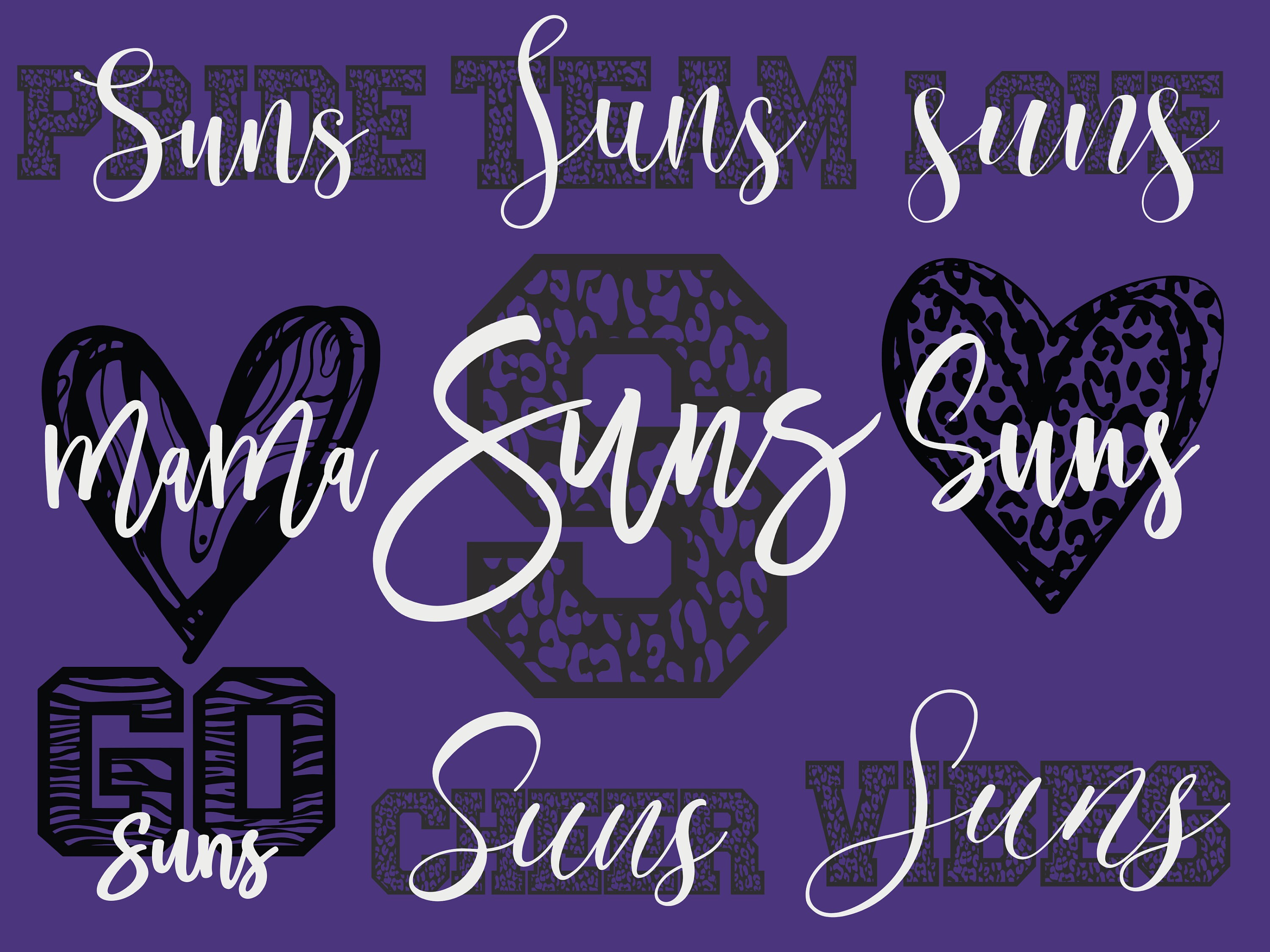 Suns Mascot 9 Designs Bundle, Suns Svg, Suns Leopard Svg, Sports Team ...
