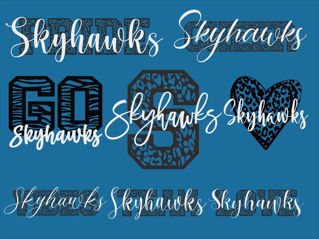 Skyhawks Mascot 8 Design Bundle, Skyhawks Svg, Skyhawks Leopard Svg ...