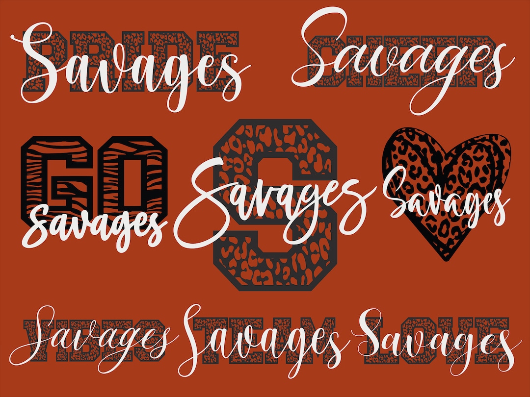 Savages Mascot 8 Design Bundle, Savages Svg, Savages Leopard Svg ...