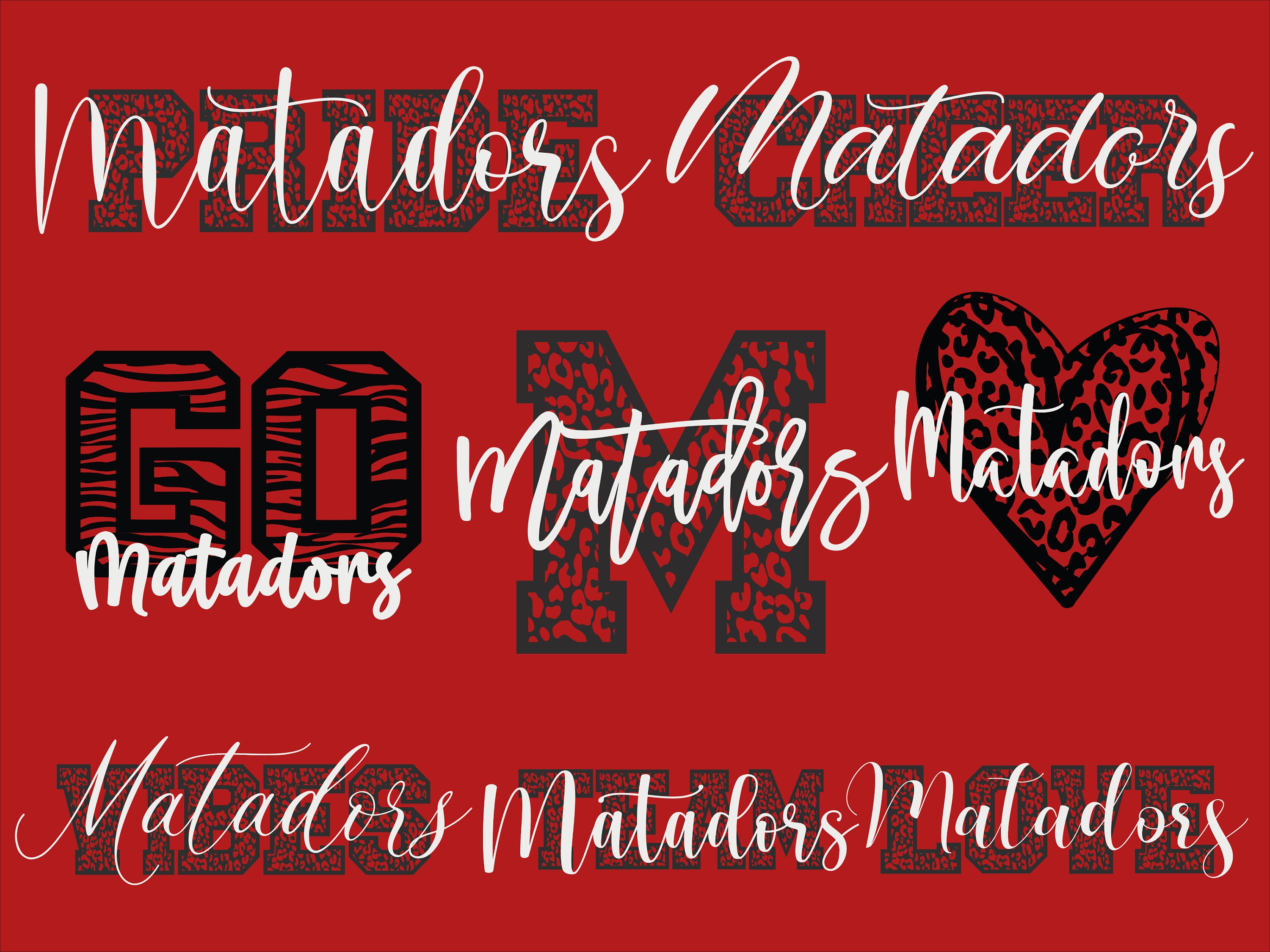 Matadors Mascot 8 Design Bundle, Matadors Svg, Matadors Leopard Svg ...