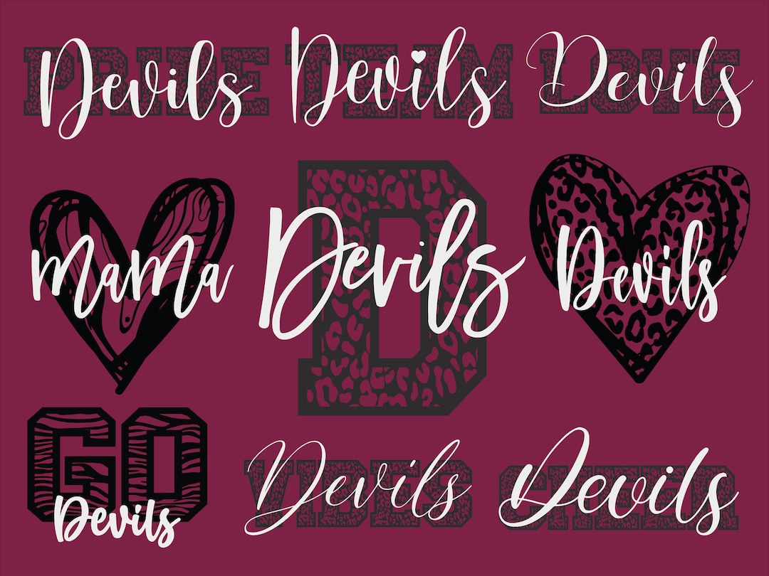 Devils Mascot 9 Designs Bundle, Devils Svg, Devils Leopard Svg, Sports Team Svg, Digital Cut ...