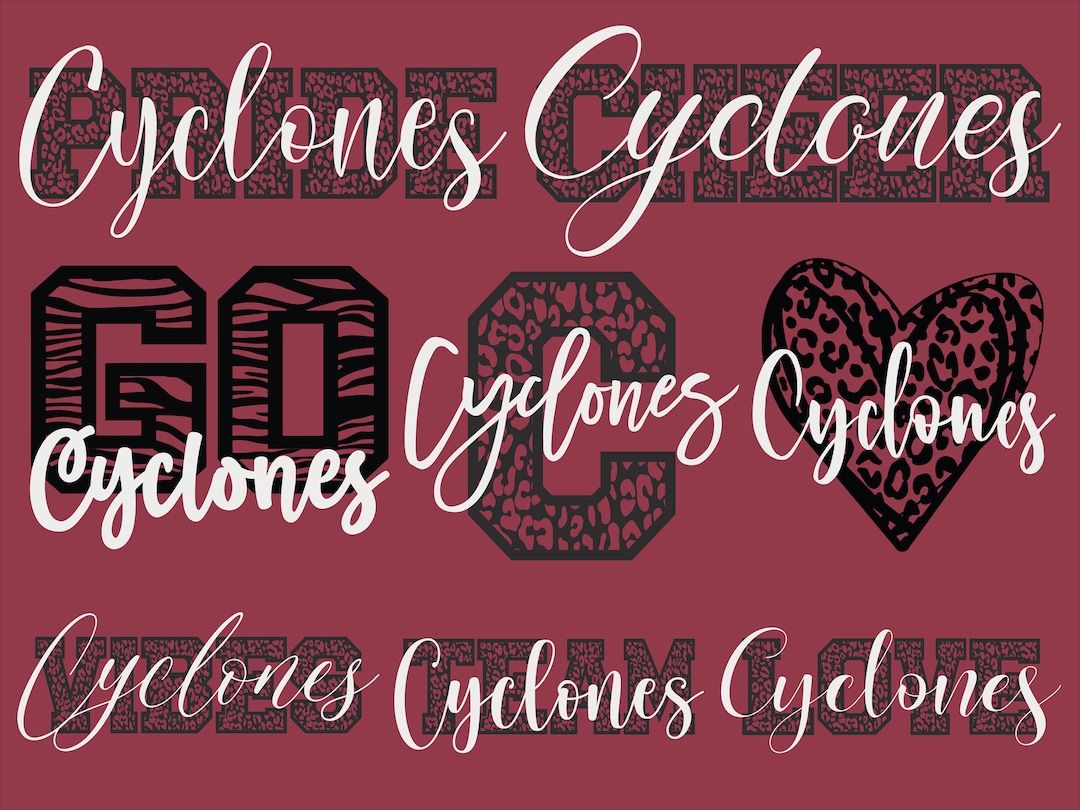 Cyclones Mascot 8 Design Bundle, Cyclones Svg, Cyclones Leopard Svg ...
