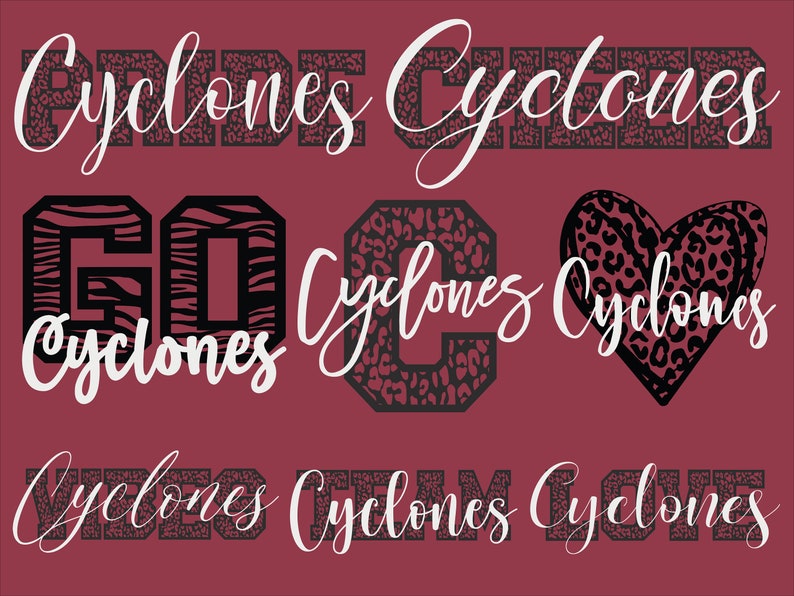 Cyclones Mascot 8 Design Bundle, Cyclones Svg, Cyclones Leopard Svg ...