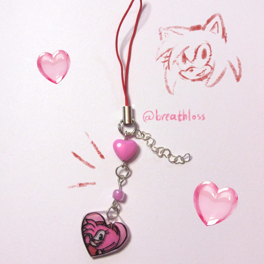 Amy the Hedgehog Phone Charm | Sonic Phone Charm - Etsy