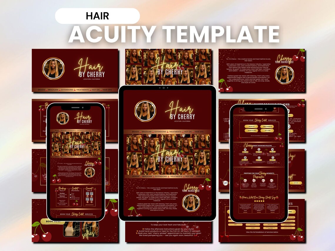 Hair Acuity Scheduling Template Hairstylist Acuity Website Template ...